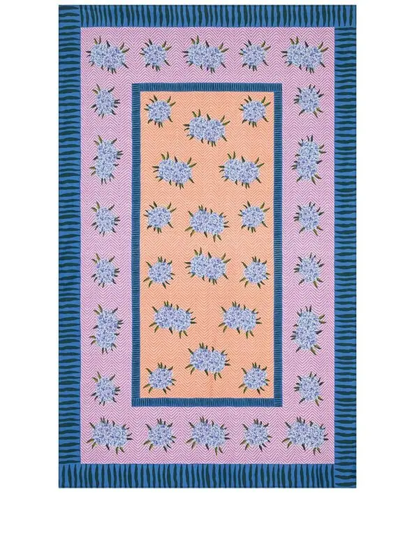LISA CORTI Oleander Cotton Tablecloth - Orange