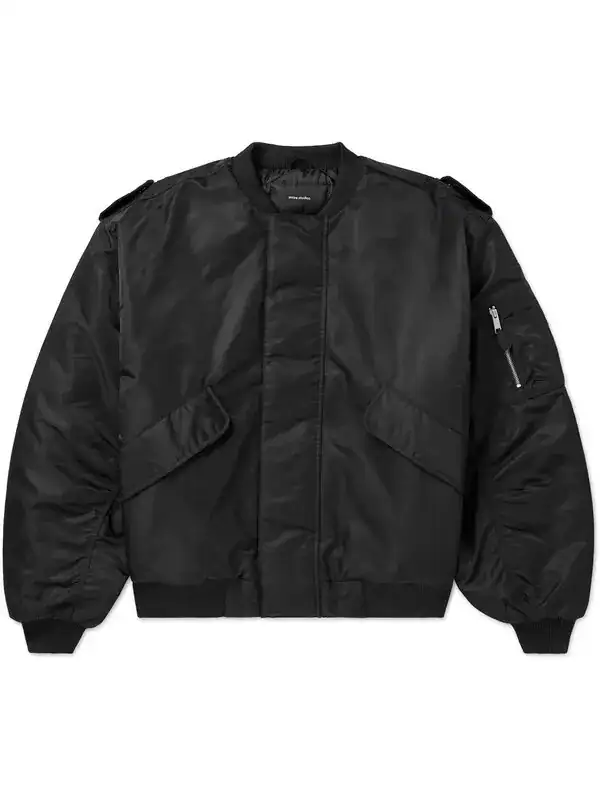 Entire Studios V-22 Padded Nylon Bomber Jacket Xl In Black - 50 