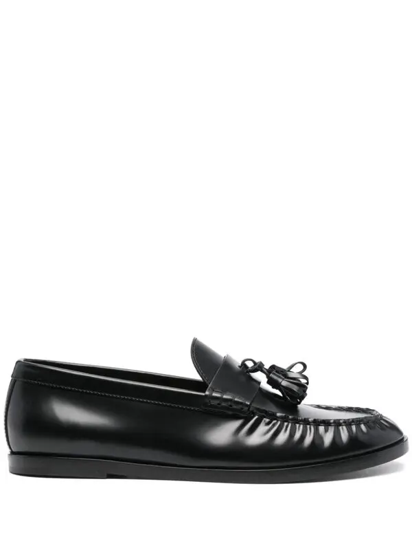 THE ROW Tassel-detail Leather Loafers - Black