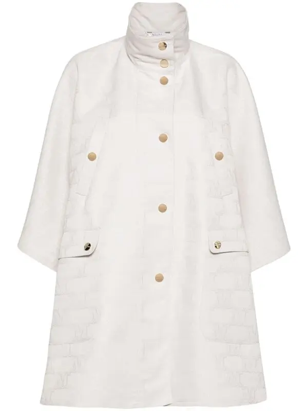 Max Mara Monogram-jacquard Cape - Neutrals