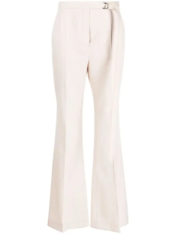 Fendi High-waisted Wool Flared Trousers