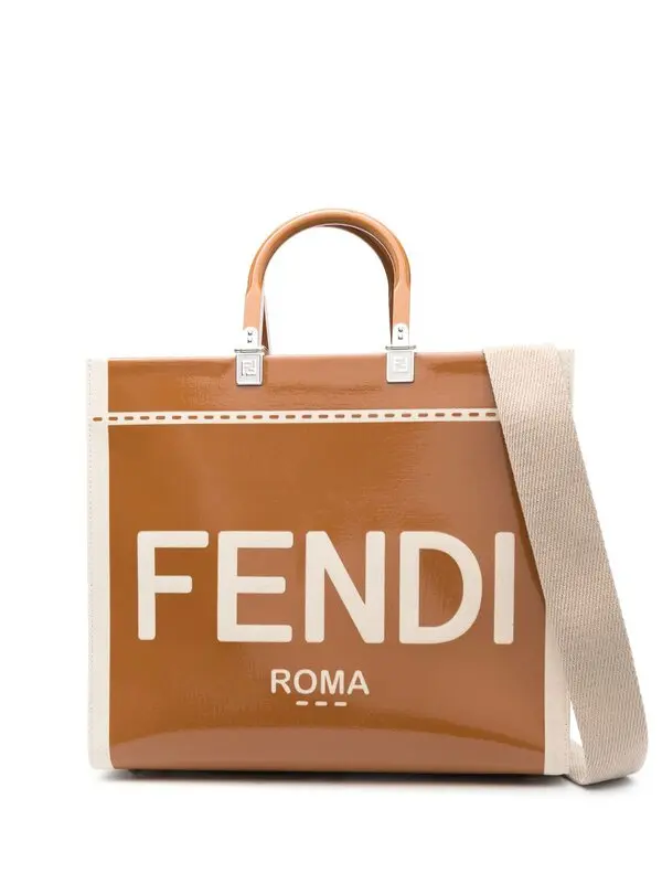 Fendi Logo-print Tote Bag - Brown