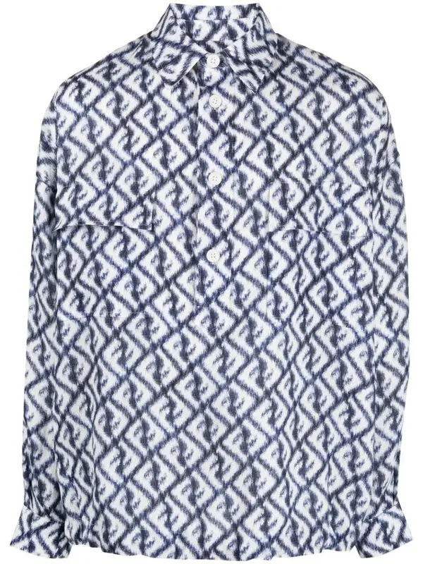 Fendi Logo-print Linen Shirt