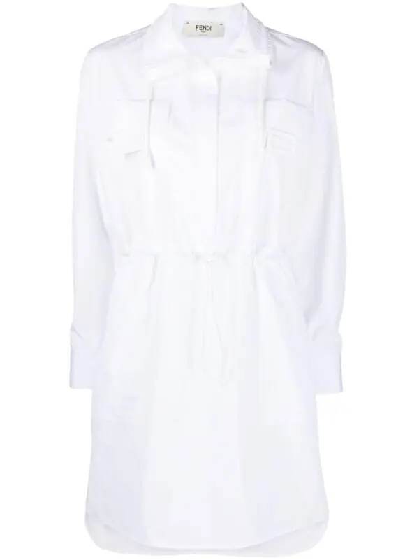 Fendi Drawstring-waist Cotton Dress