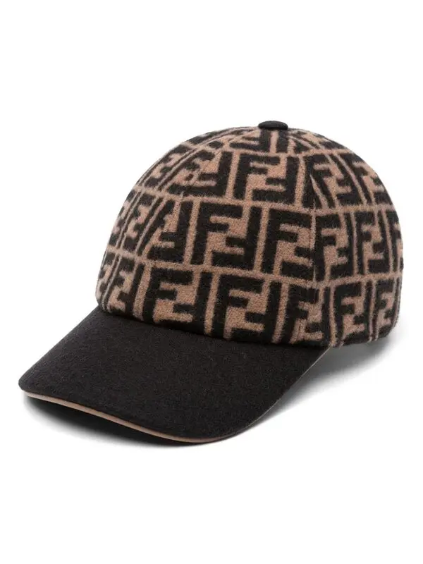 Fendi Ff-pattern Jacquard Wool Cap - Brown | Editorialist
