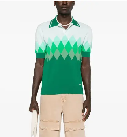 Dsquared2 Diamond-pattern Polo Shirt - Green | Editorialist