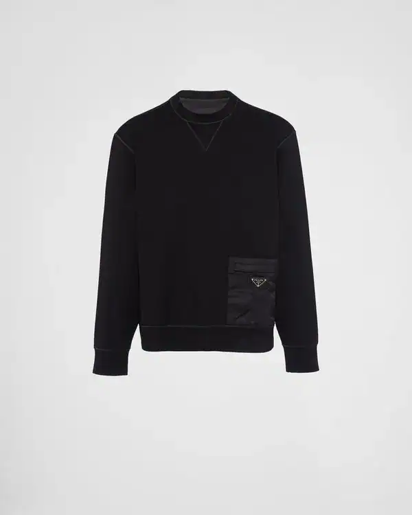 Prada Technical Fabric Sweatshirt Black/Black Editorialist