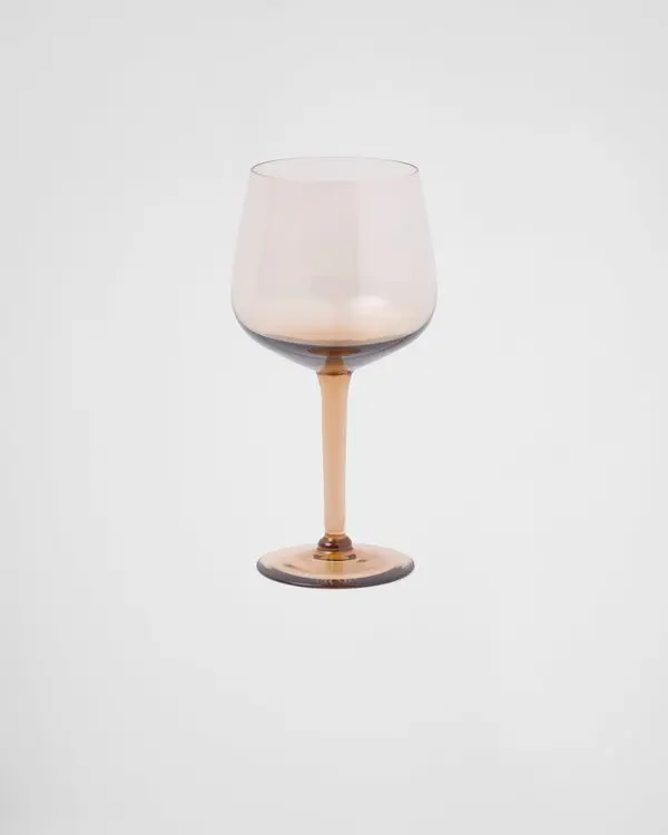 Prada Set Of Two Crystal White Wine Glasses New York