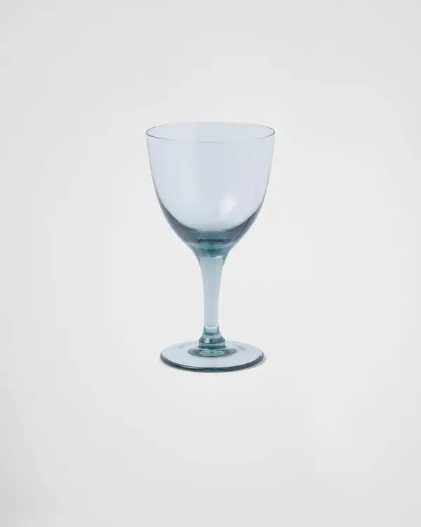 Prada Set Of Two Crystal Water Glasses New York - Sea Blue