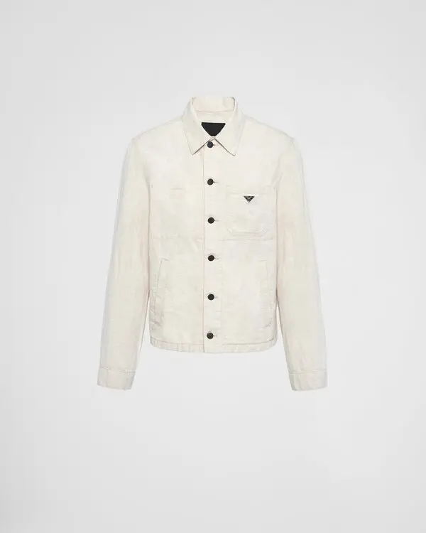 Prada Chambray Blouson Jacket - Natural