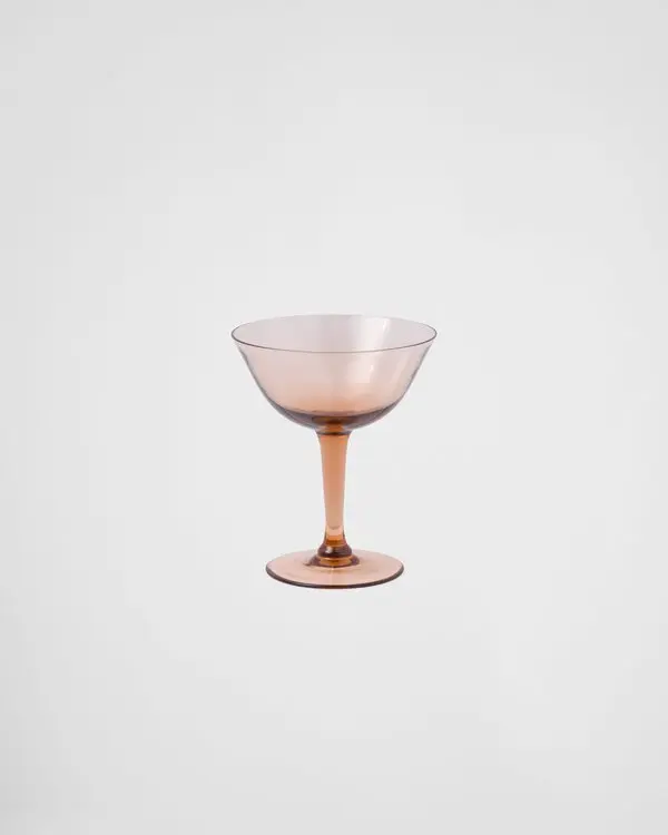 Prada Set Of Two Crystal Champagne Coupe Glasses New York - Onix