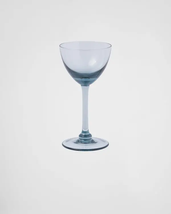 Prada Set Of Two Crystal Cocktail Glasses New York - Sea Blue