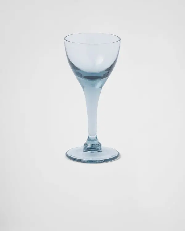 Prada Set Of Two Crystal Liqueur Glasses New York - Sea Blue