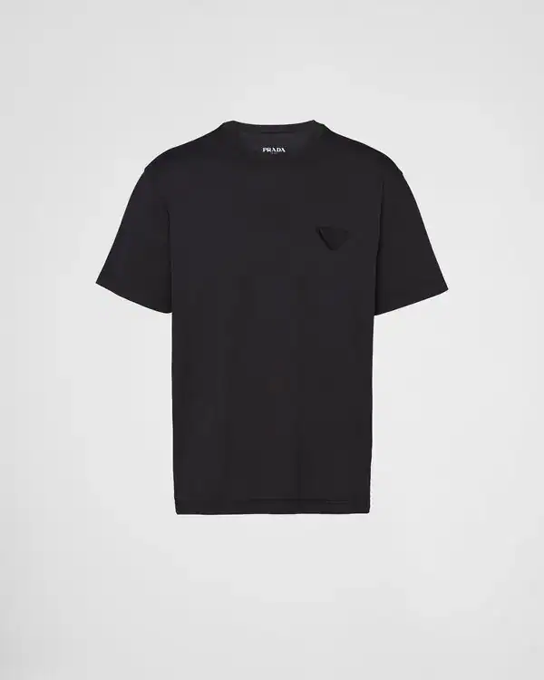 Prada Cotton T-Shirt - Black | Editorialist