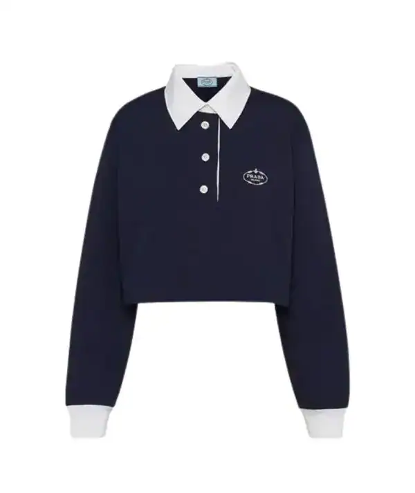 Prada Jersey Polo Shirt - Navy | Editorialist