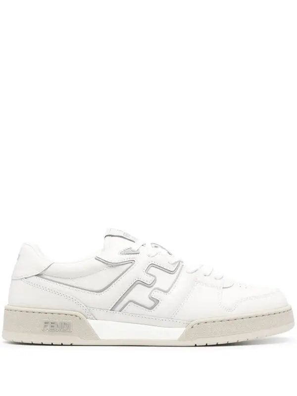 Fendi Match Ff-appliqué Leather Sneakers
