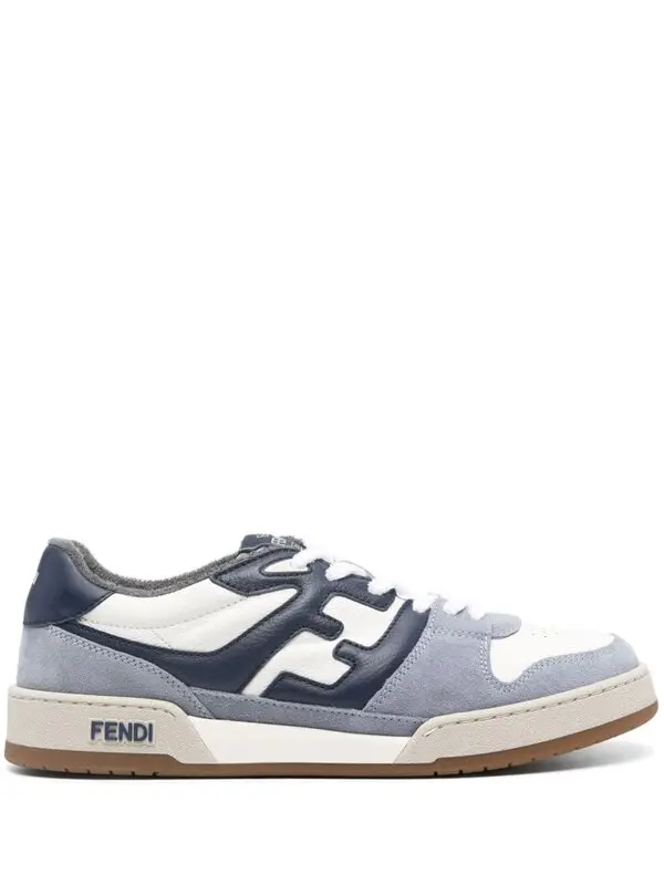 Fendi Match Panelled Suede Sneakers In Blue 23% Off Editorialist