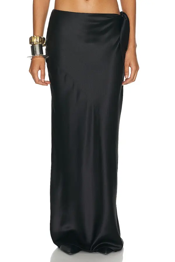 Saint Laurent Satin Maxi Skirt