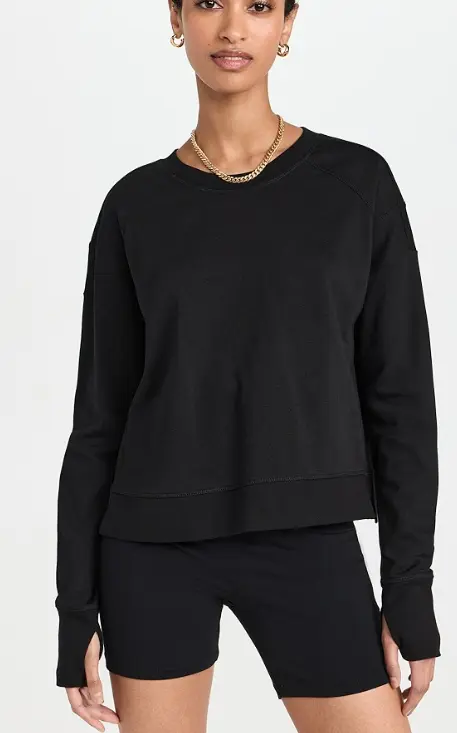 Sweaty Betty After Class Crop Sweatshirt - Black