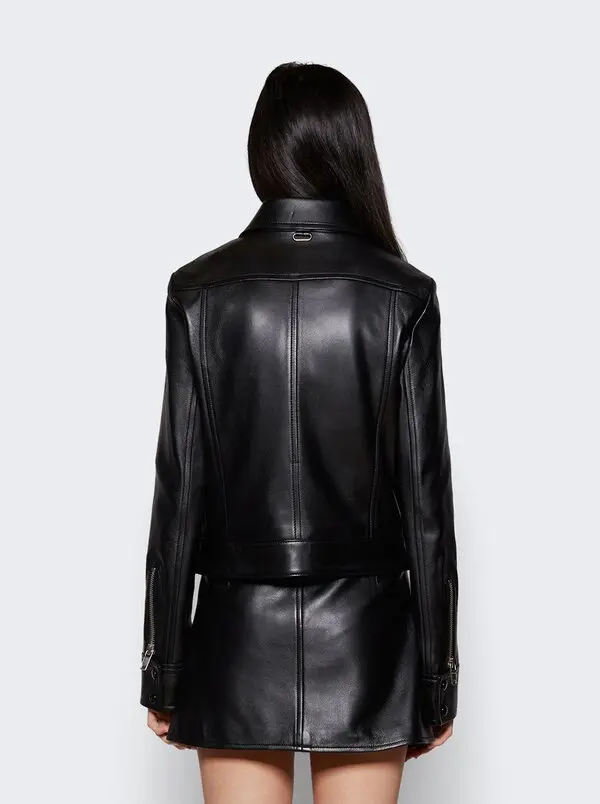 COURRÃ¨GES Courrèges Zipped Iconic Leather Jacket