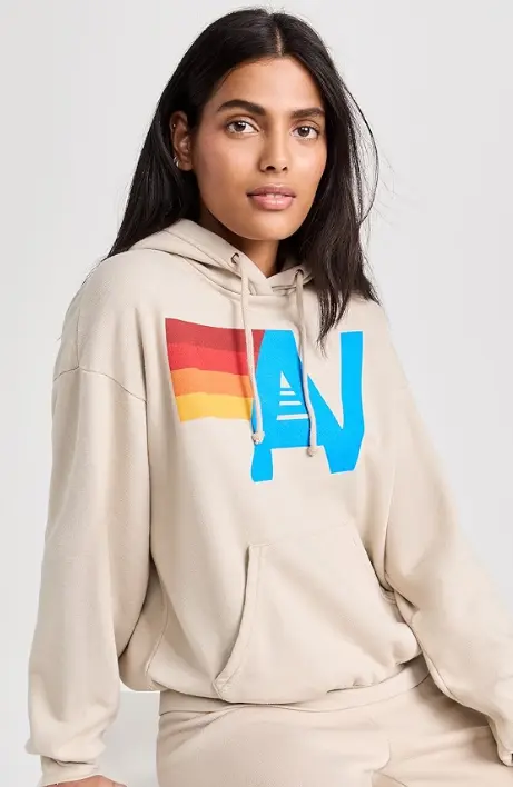 Aviator Nation Relaxed Pullover Hoodie - Sand