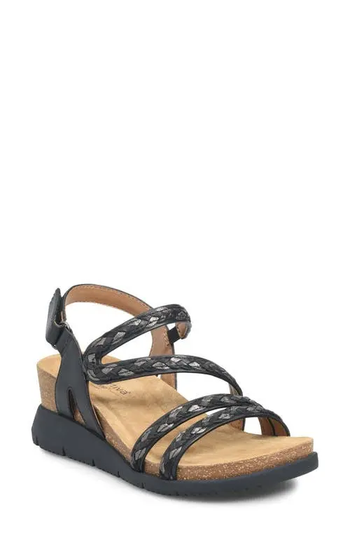 COMFORTIVA Silvia Wedge Sandal - Black Multi