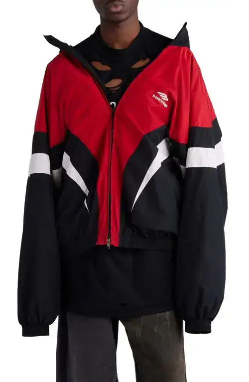 Balenciaga 3B Sports Icon ナイロンジャケット Balenciaga 3b Sports Icon Track Jacket In Black - 60% Off
