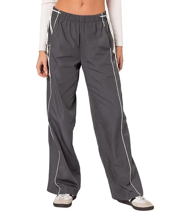 EDIKTED Scarlot Ribbon Track Pants - Dark Gray