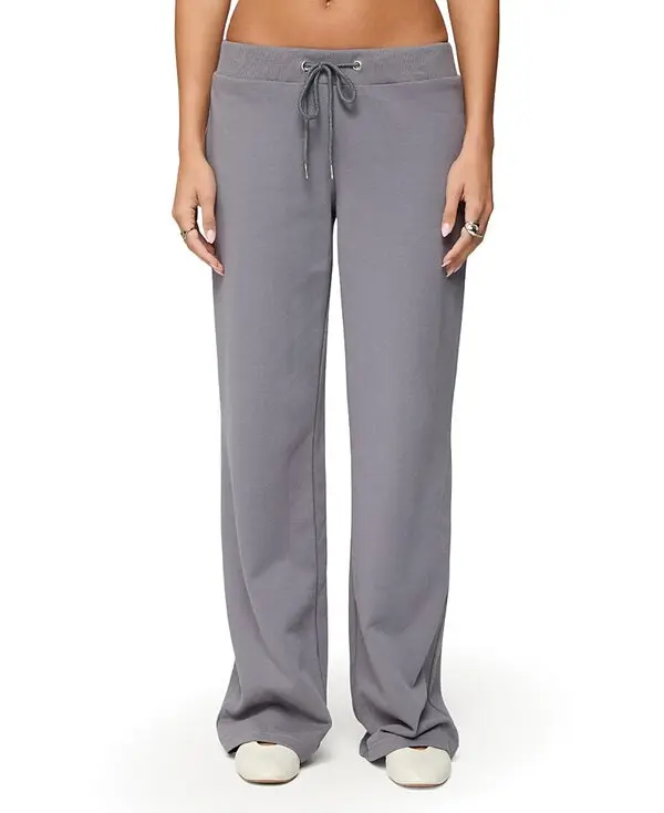 EDIKTED Quinn Straight Leg Sweatpants - Gray