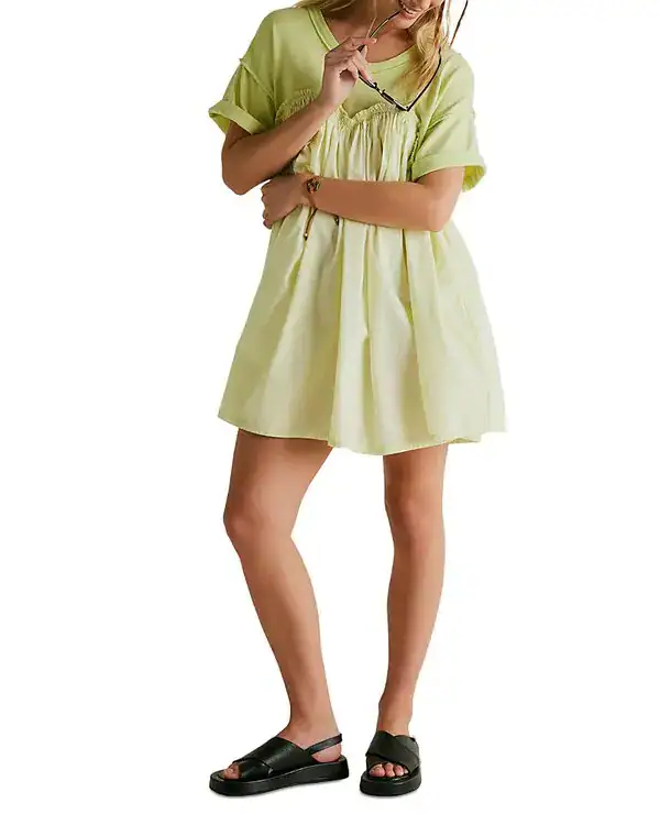 Free People Catalina Cotton Mini Dress In Lightning - 51% Off | Editorialist