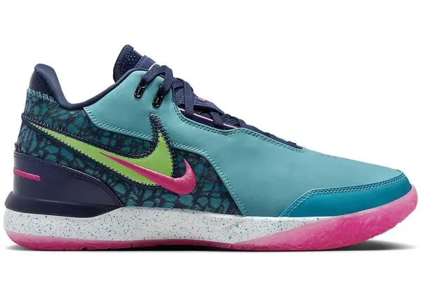 Nike Zoom Lebron Nxxt Gen Ampd South Beach Sneakers - Dusty Cactus/green Strike/midnight Navy Blue