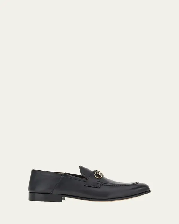 FERRAGAMO Ottone Leather Bit Loafers