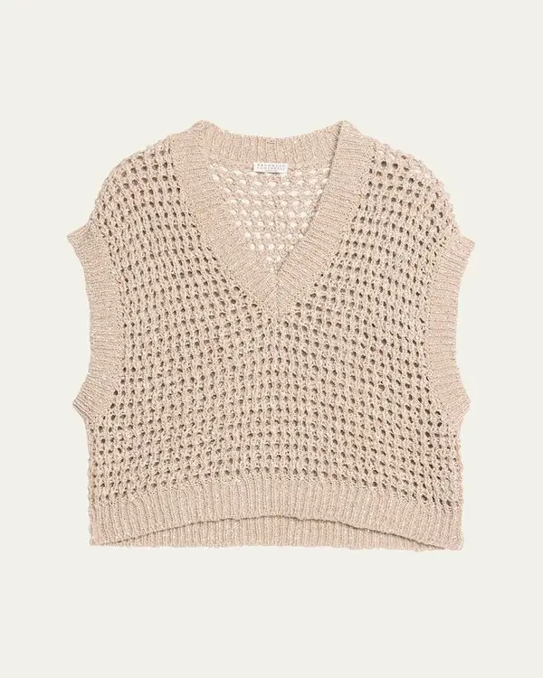 Brunello Cucinelli Diamond Net Knit Sweater