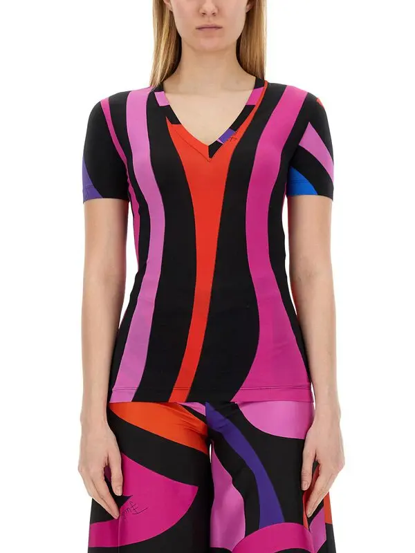Emilio Pucci Marble Print T-shirt - Multicolour