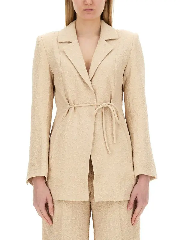 Buy GANNI Belted Jacket - Beige At 33% Off | Editorialist