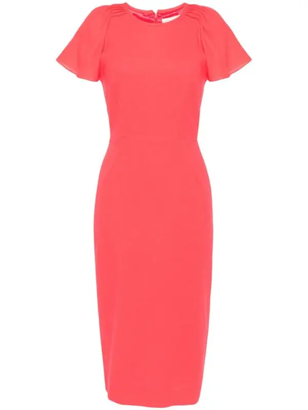 Jane Delilah Wool Midi Dress In Red 50% Off Editorialist