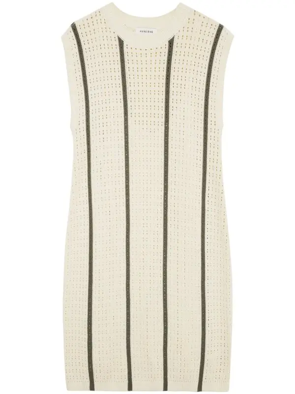 ANINE BING Lanie Open-knit Minidress