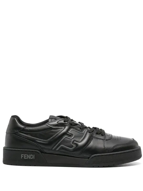 Fendi Match Leather Sneakers - Black