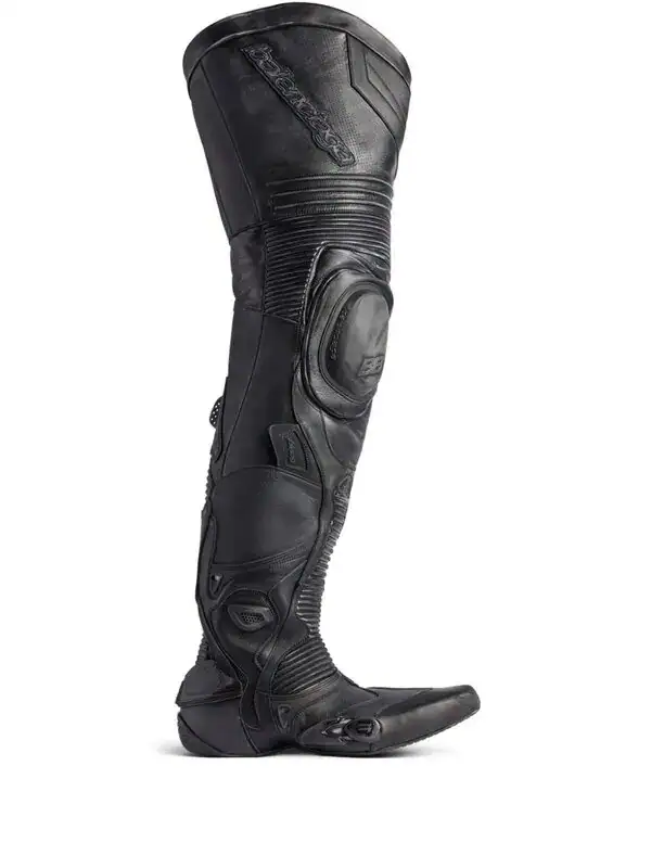Balenciaga Biker Over-The-Knee Boots - Black | Editorialist