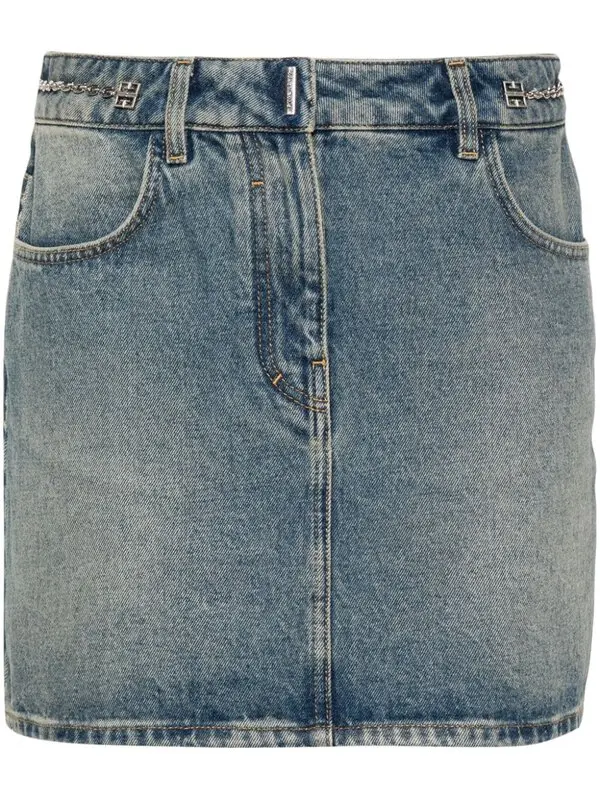 Givenchy 4g-chain Mini Skirt - Blue