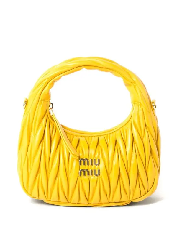 Miu Miu Wander Matelassé Shoulder Bag - Yellow