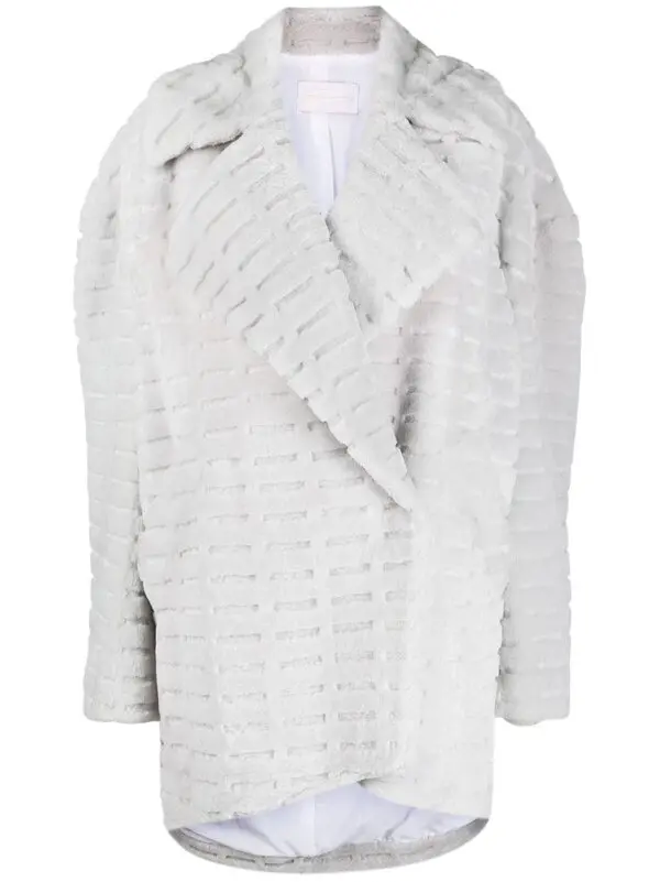 GENNY Debossed-detail Single-breasted Coat
