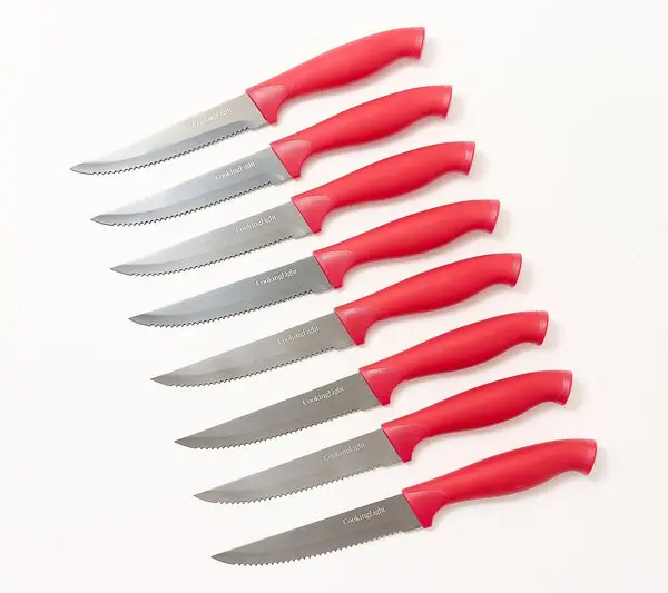 COOKING LIGHT Set Of 8 Titanium Coated Steak Knives