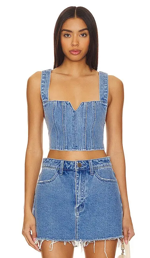 Show Me Your Mumu Crossroads Denim Corset Top