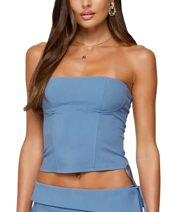 EDIKTED Selena Lace Up Corset - Blue