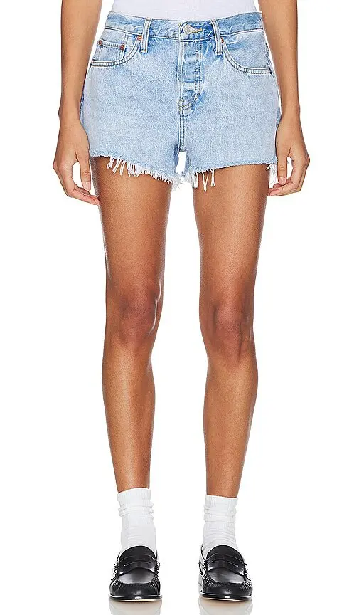 RE/DONE X Pam Anderson Mid Rise Relaxed Denim Shorts