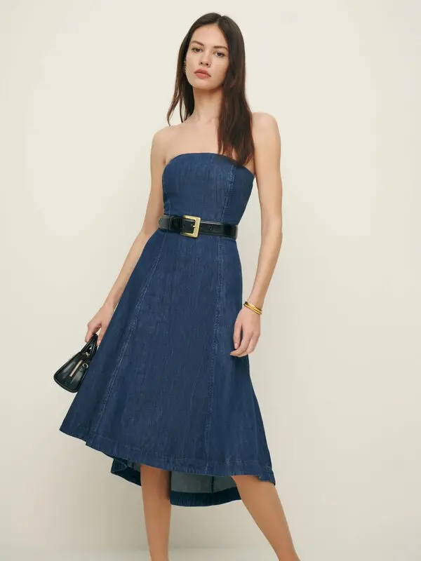 REFORMATION Zoie Denim Midi Dress