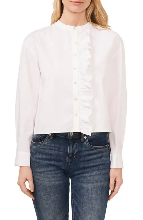CECE DUPRAZ Imitation Pearl Button-up Shirt