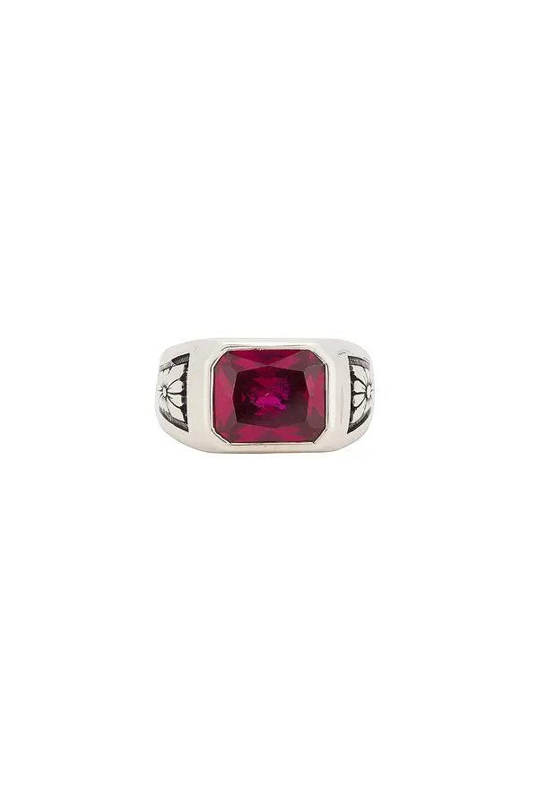 MAPLE Midnight Ring Slim - Silver 925 & Ruby