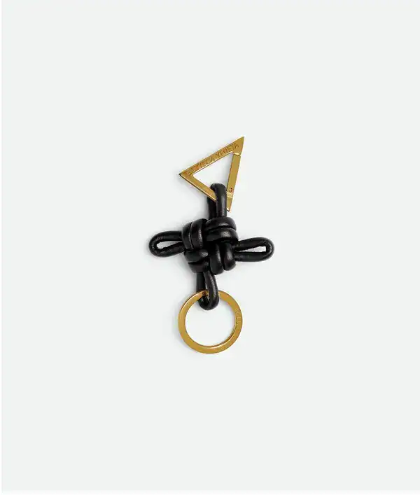 Bottega Veneta Triangle Key Ring - Black | Editorialist